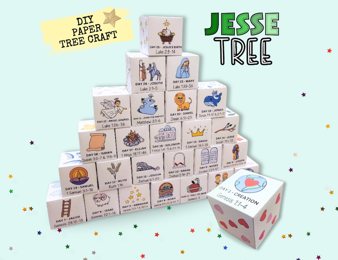 Jesse Tree Advent Calendar Craft Activity for Kids, Jesse Tree ...