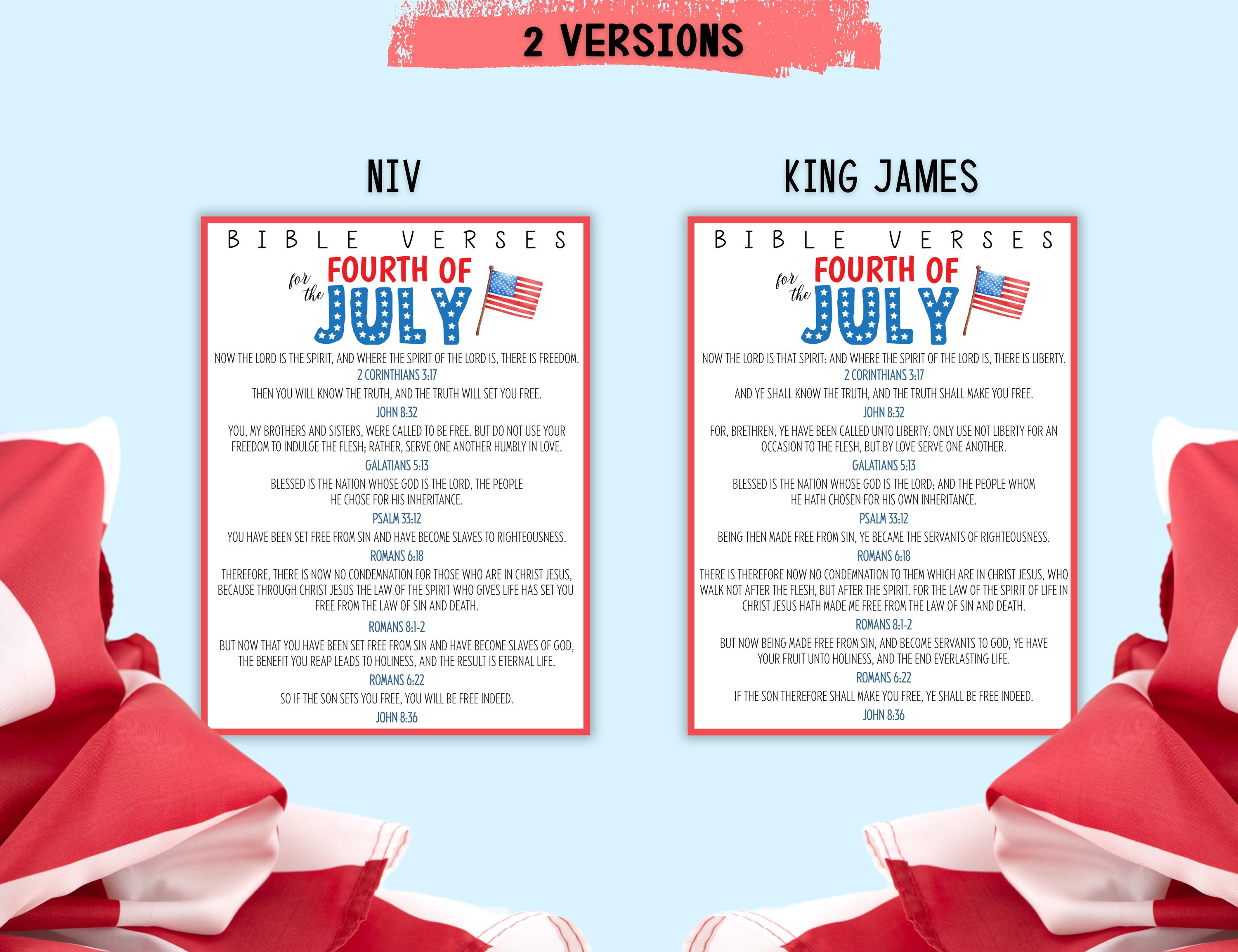 Fourth of July Bible Verses, Christian July 4th Card, Religious ...