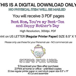 Printable Mother's Day Teapot Craft Kids Activity Tea Lover Gift for ...