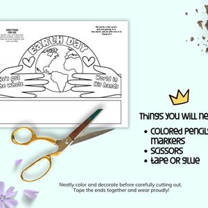 Earth Day Activity for Kids, Earth Day Printable Paper Crown, Earth Day ...