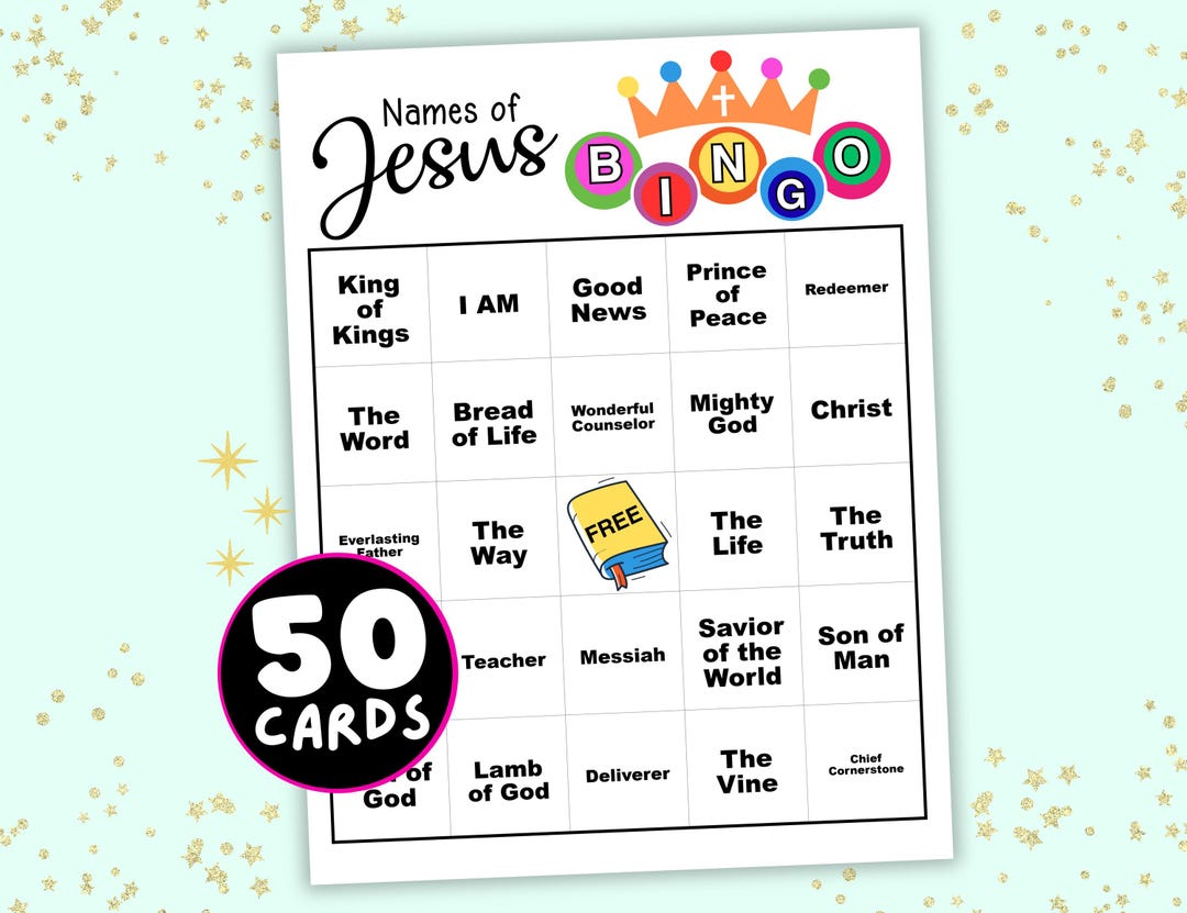 Names of Jesus Bingo Game, Printable Christian Game for Church Party or ...