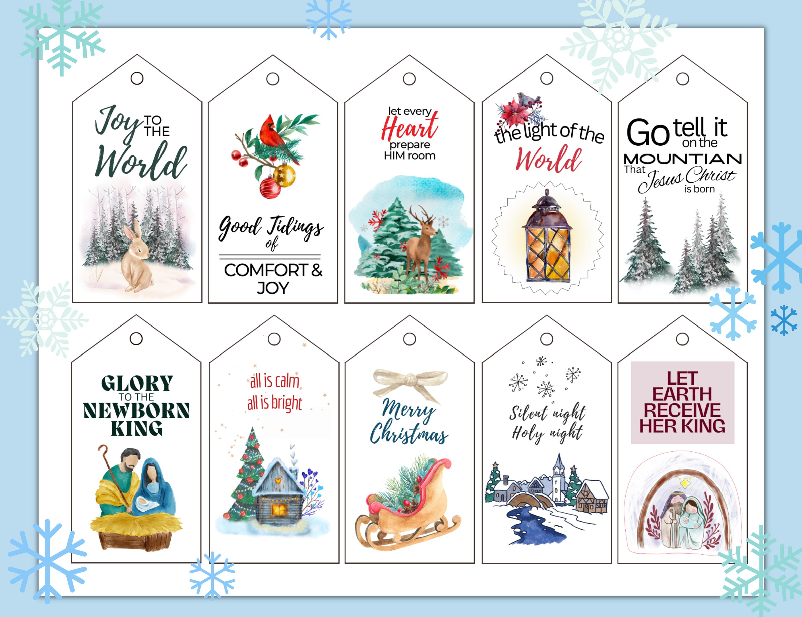 Christian Christmas Gift Tags Printable Gift Tags for - Etsy