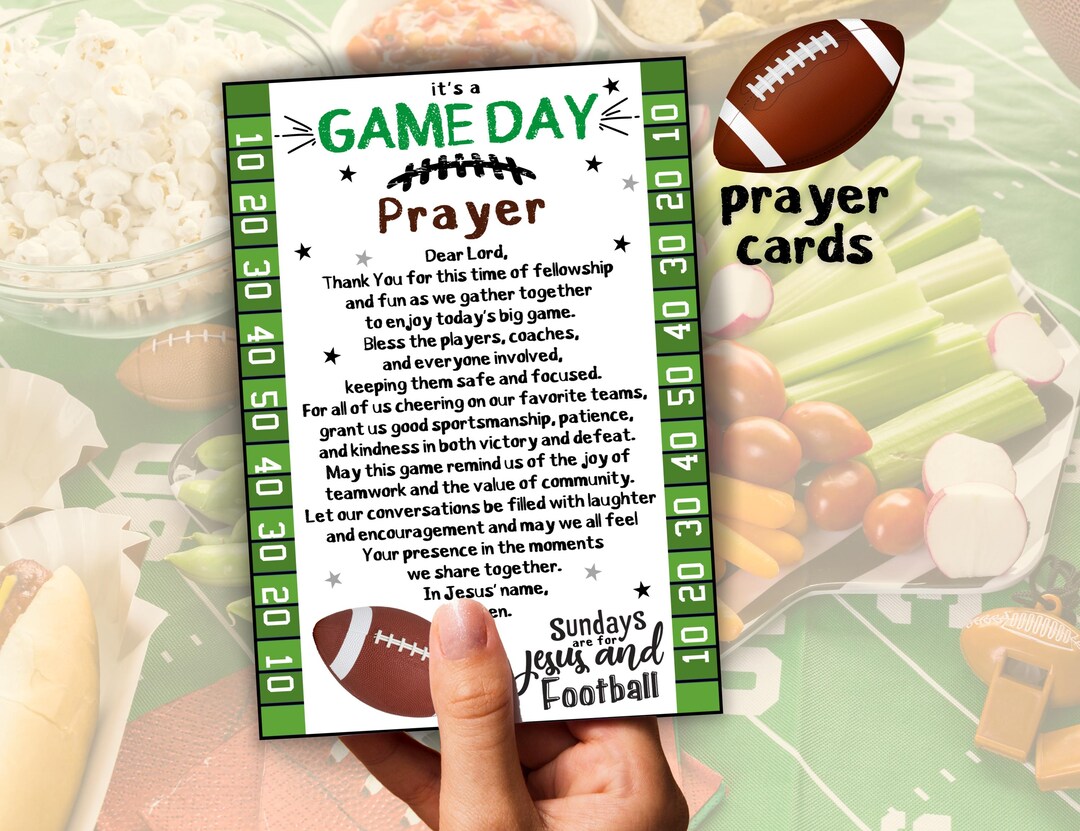 Football Party Prayer Cards, Football Prayer, Christian Football Party ...
