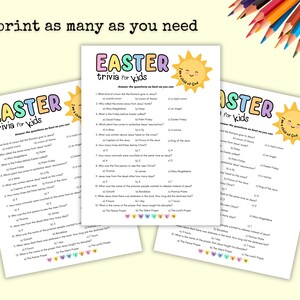 Easter Trivia Game for Kids Printable Easter Story Game Sunday School ...