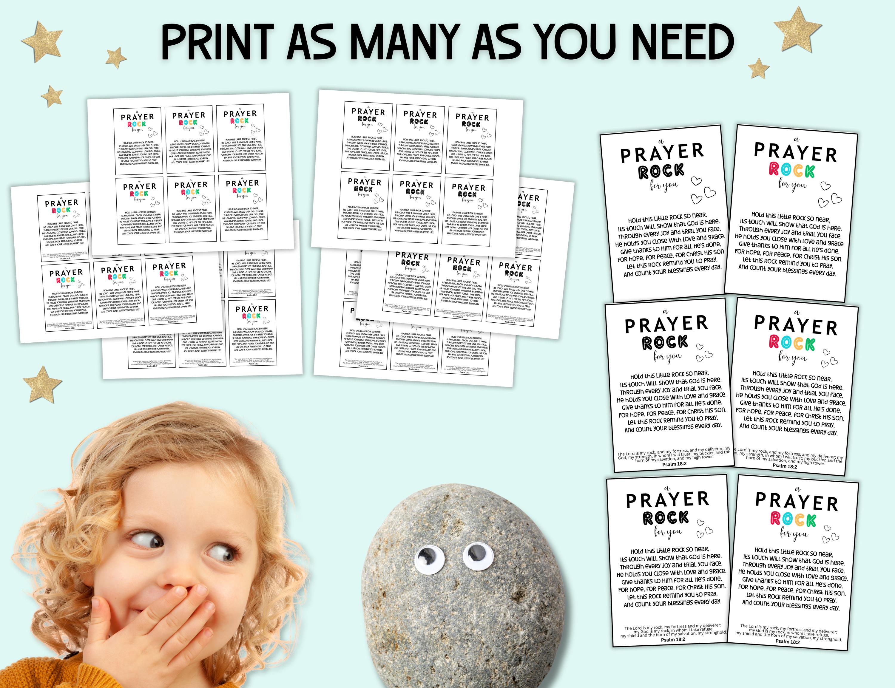 Prayer Rock Cards, Bible Verse Cards Add Your Own Rocks, Worry Stone ...