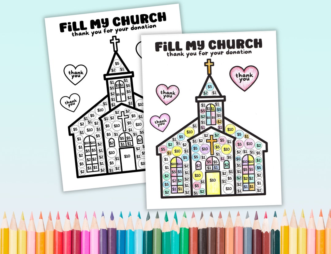 Fill My Church Fundraiser Donation Tracker, Church Fundraising, Church ...