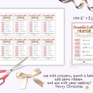 Christmas Prayer Tags for Tray of Cookies, Christmas Cookie Gift Tag ...