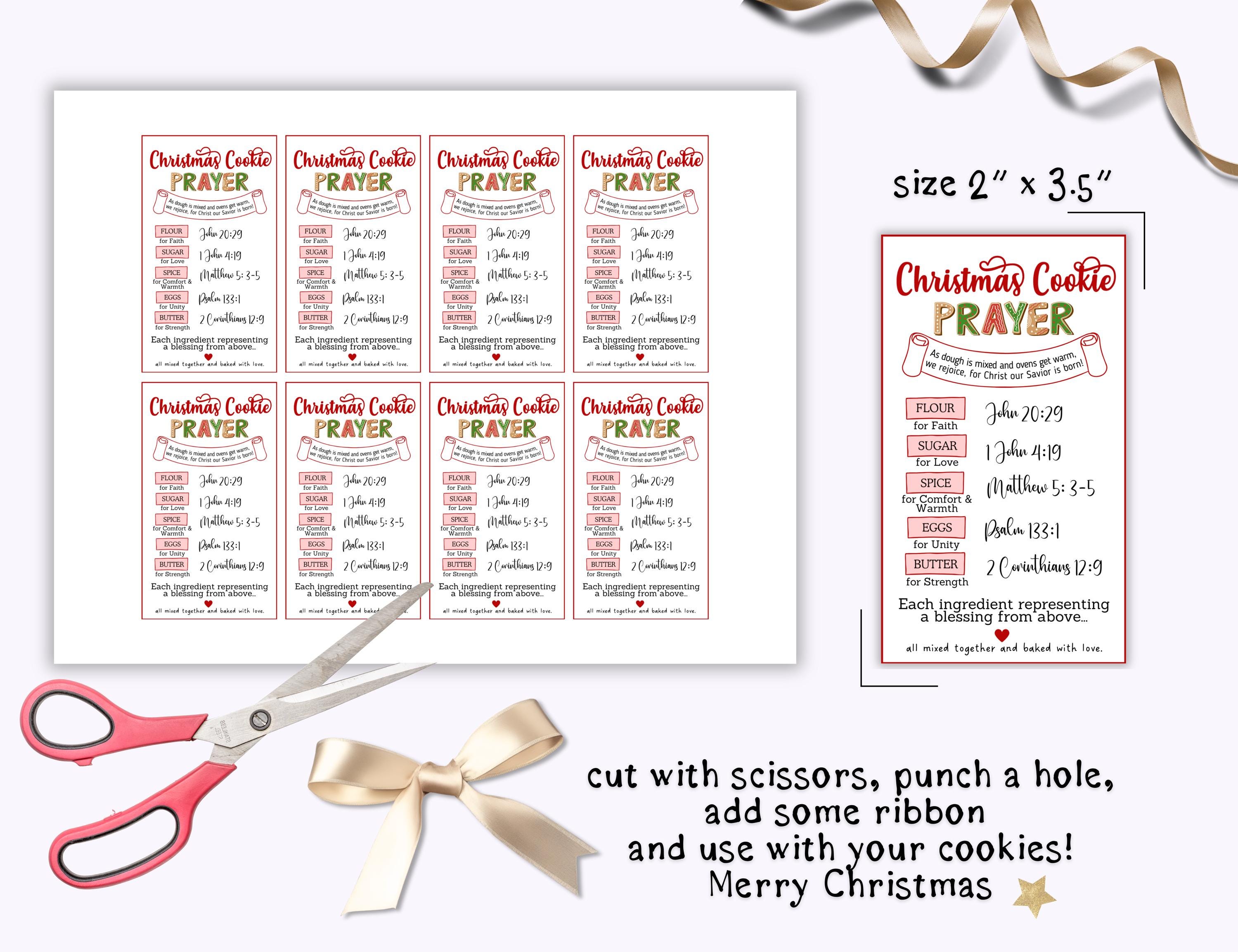 Christmas Prayer Tags for Tray of Cookies, Christmas Cookie Gift Tag ...