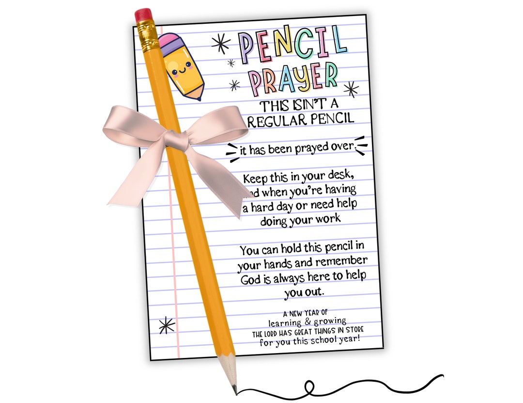 Pencil Prayer Tag, Backpack Blessing Kit, Back to School Blessing ...