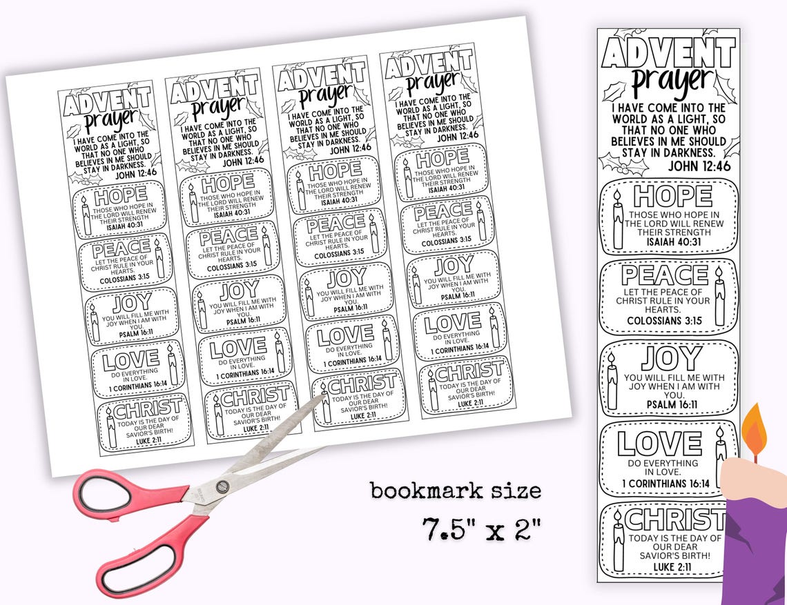 Advent Coloring Bookmarks, Advent Bookmarks. Christmas Coloring ...