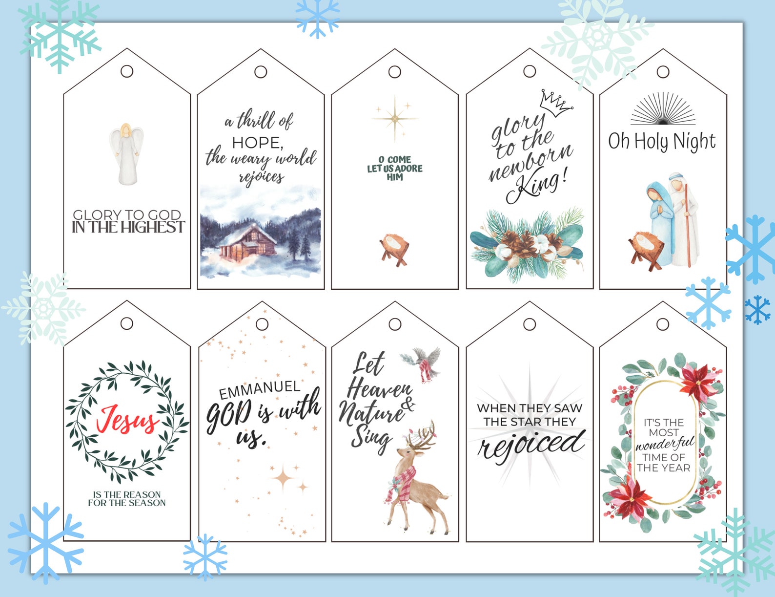 Christian Christmas Gift Tags Printable Gift Tags for - Etsy