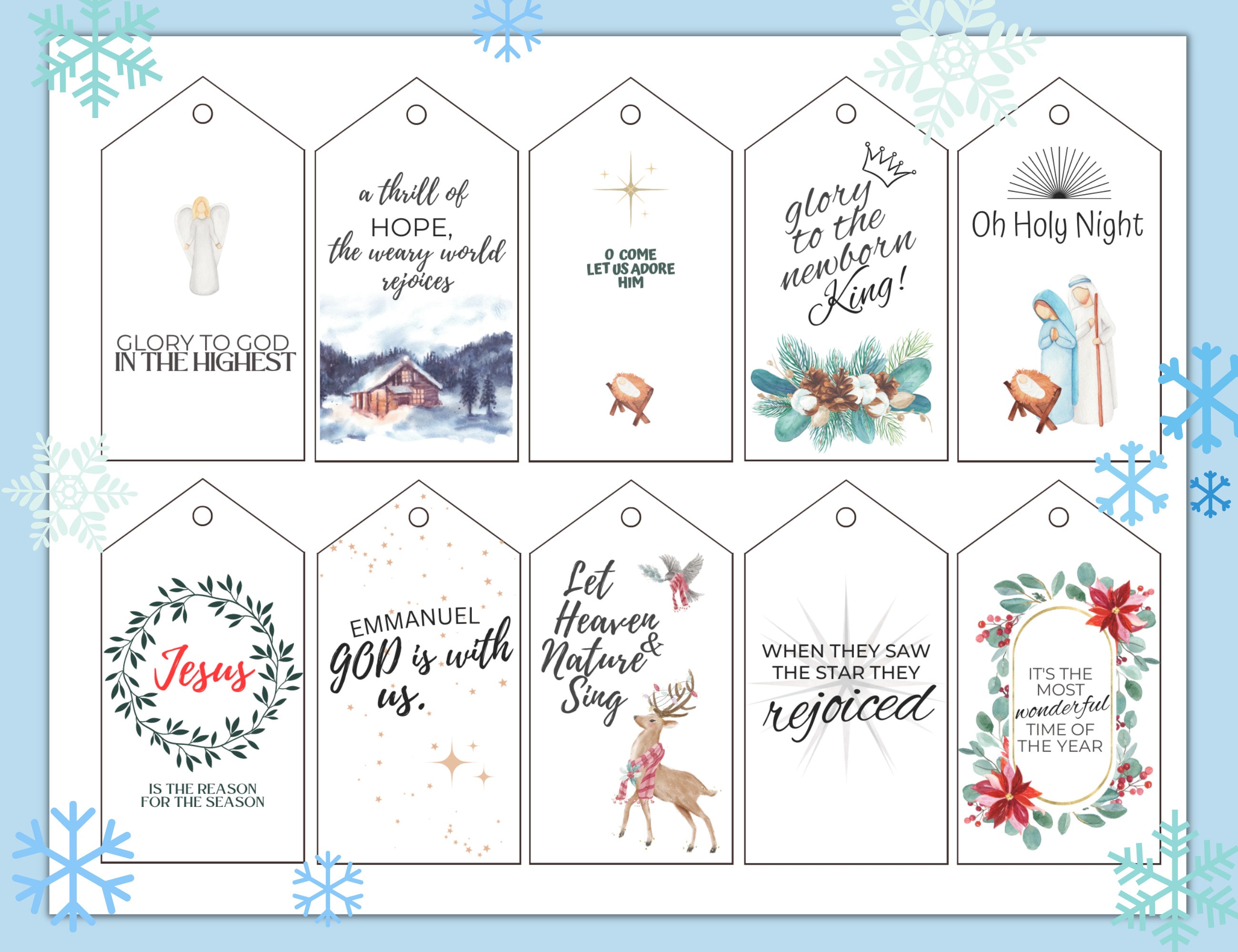Christian Christmas Gift Tags Printable Gift Tags for - Etsy