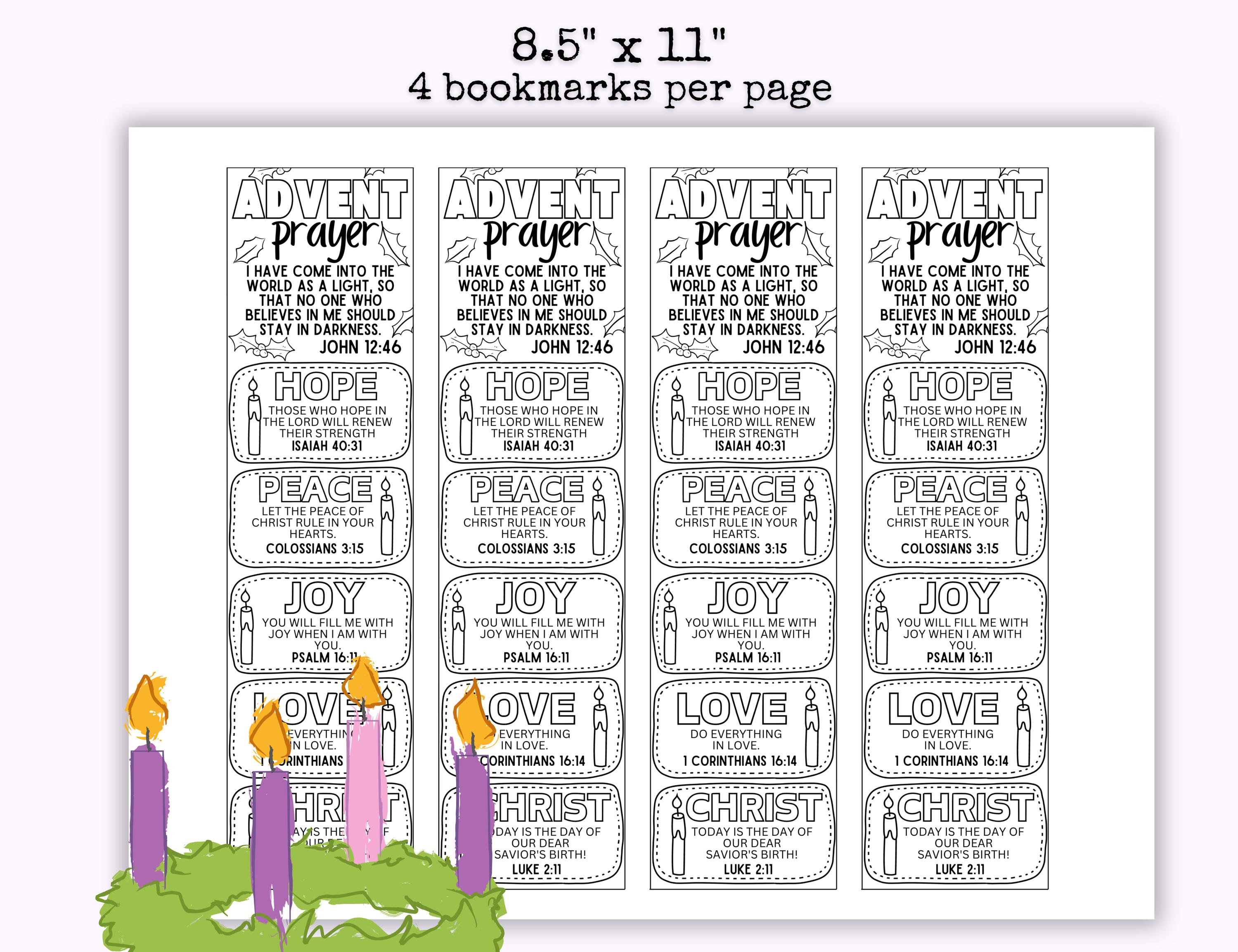 Advent Coloring Bookmarks, Advent Bookmarks. Christmas Coloring ...