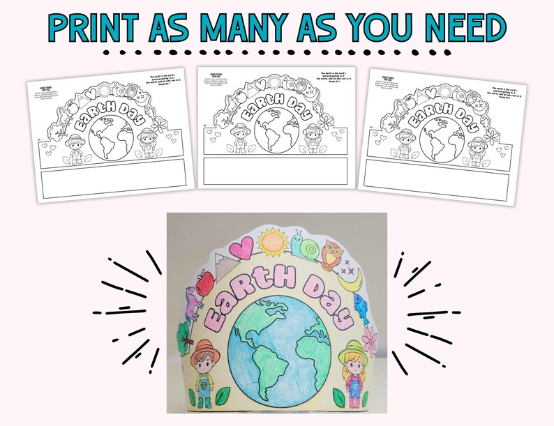Earth Day Activity for Kids, Earth Day Printable Paper Crown, Earth Day ...