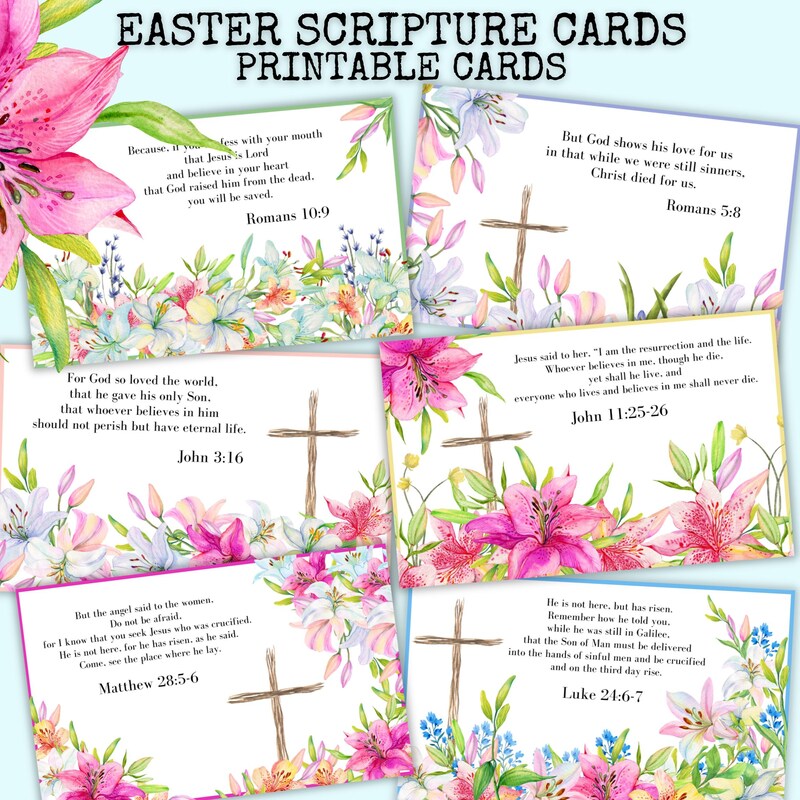 Easter Verse Card Set - Etsy