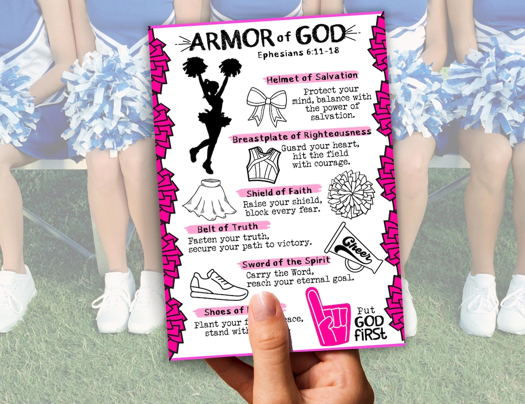 Armor of God Sports Card for Cheerleading, Christian Sports Prayer for ...