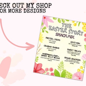 The Easter Story Snack Mix Printable Tag, Easter Treat Handout for Kids ...