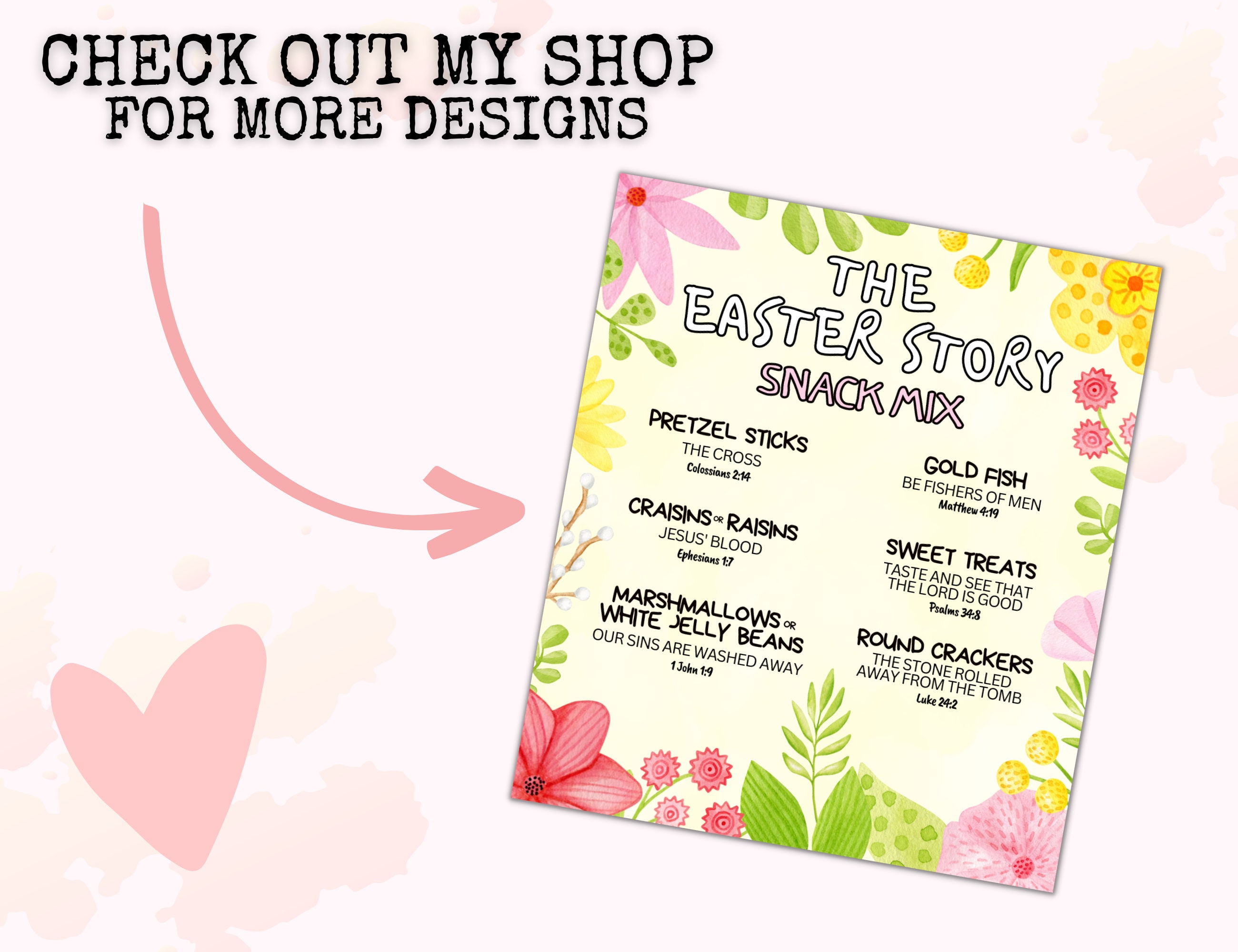 The Easter Story Snack Mix Printable Tag Easter Treat Handout - Etsy