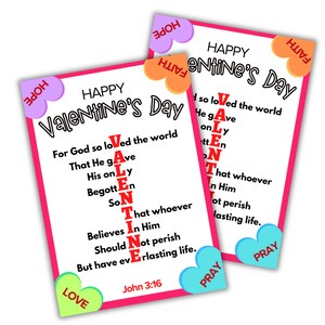 John 3:16 Valentine's Day Bible Verse Cards, Printable Scripture Cards ...