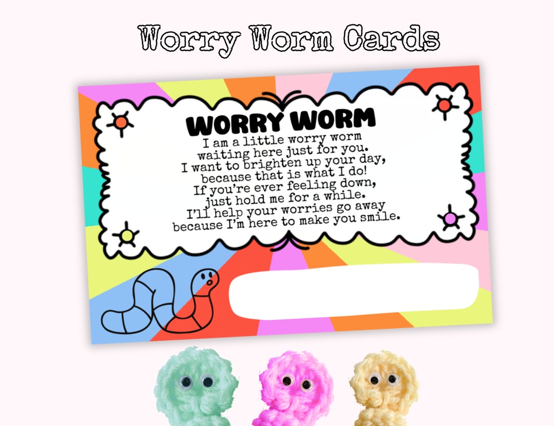 Worry Worm Cards for Crochet Worms and Random Acts of Kindness Worms ...