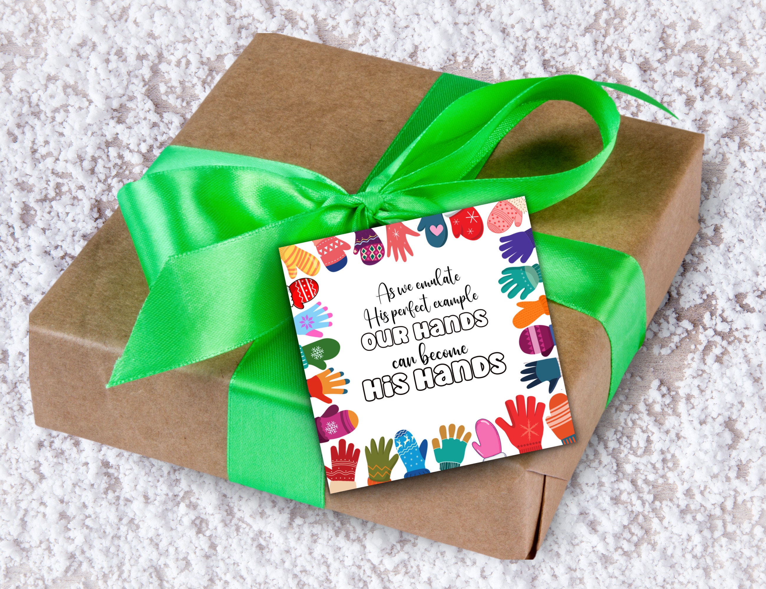 Gift Tag for Gloves, Winter Glove Christmas Tag Christian Tag for ...