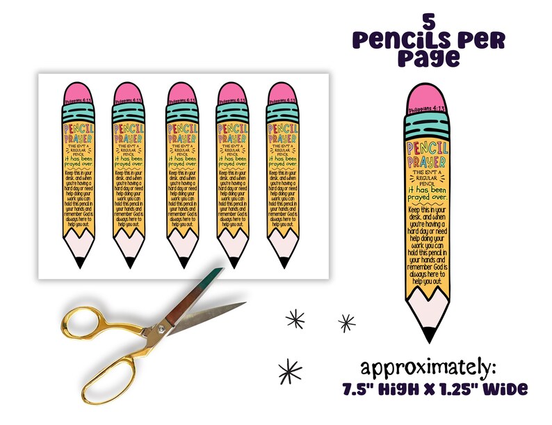 Pencil Prayer Tag, Back to School Gift for Teachers & Students, Back to ...