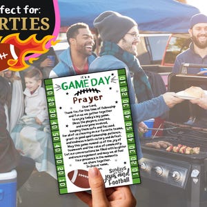 Football Party Prayer Cards, Football Prayer, Christian Football Party ...