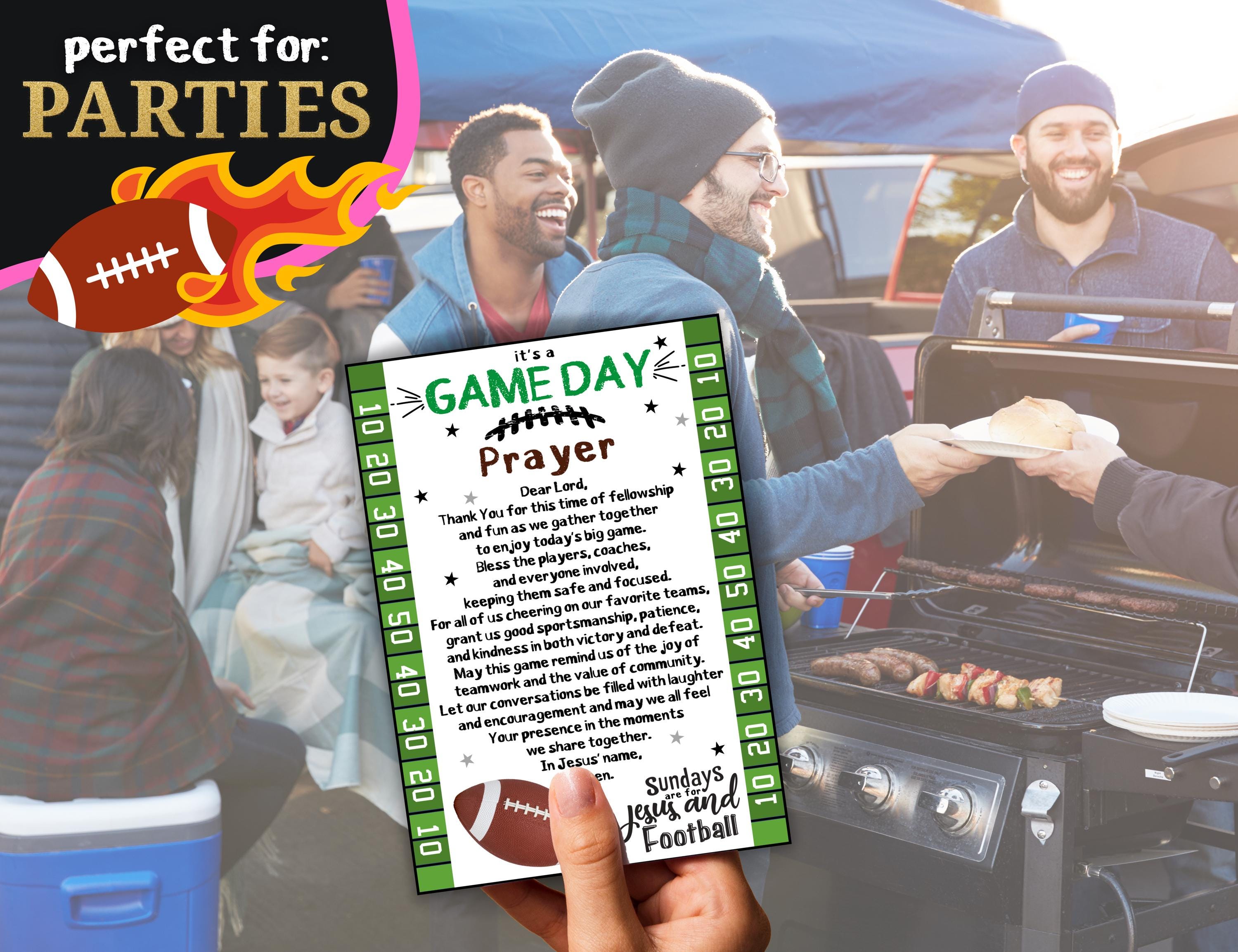 Football Party Prayer Cards, Football Prayer, Christian Football Party ...