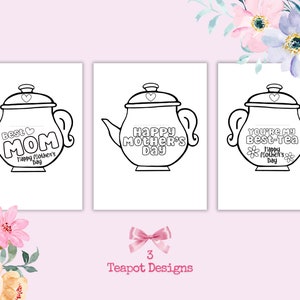Printable Mother's Day Teapot Craft Kids Activity Tea Lover Gift for ...