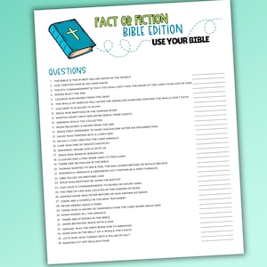 Bible Scavenger Hunt Game, Fact or Fiction Bible Trivia Game, Women's ...
