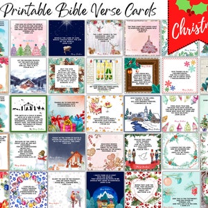 Christian Christmas Bible Verse Cards, Printable Scripture Cards ...