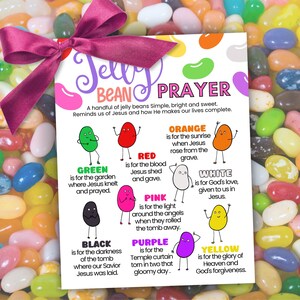 Jelly Bean Prayer Tags, Jelly Bean Poem Printables, Kids Easter Treat ...