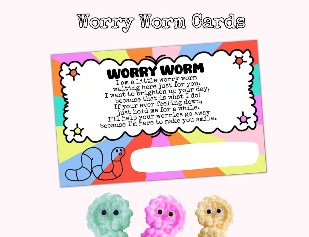 Worry Worm Cards for Crochet Worms and Random Acts of Kindness Worms, the Worry Worm Poem Tags ...