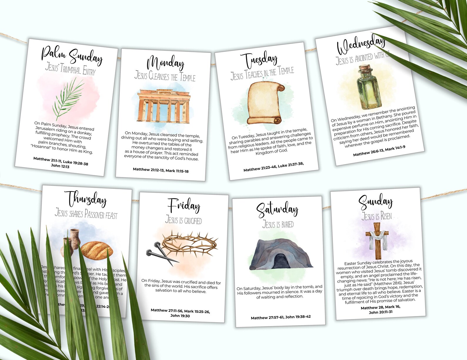 Holy Week Cards, Easter Story Cards, Easter Advent Printable, Easter ...