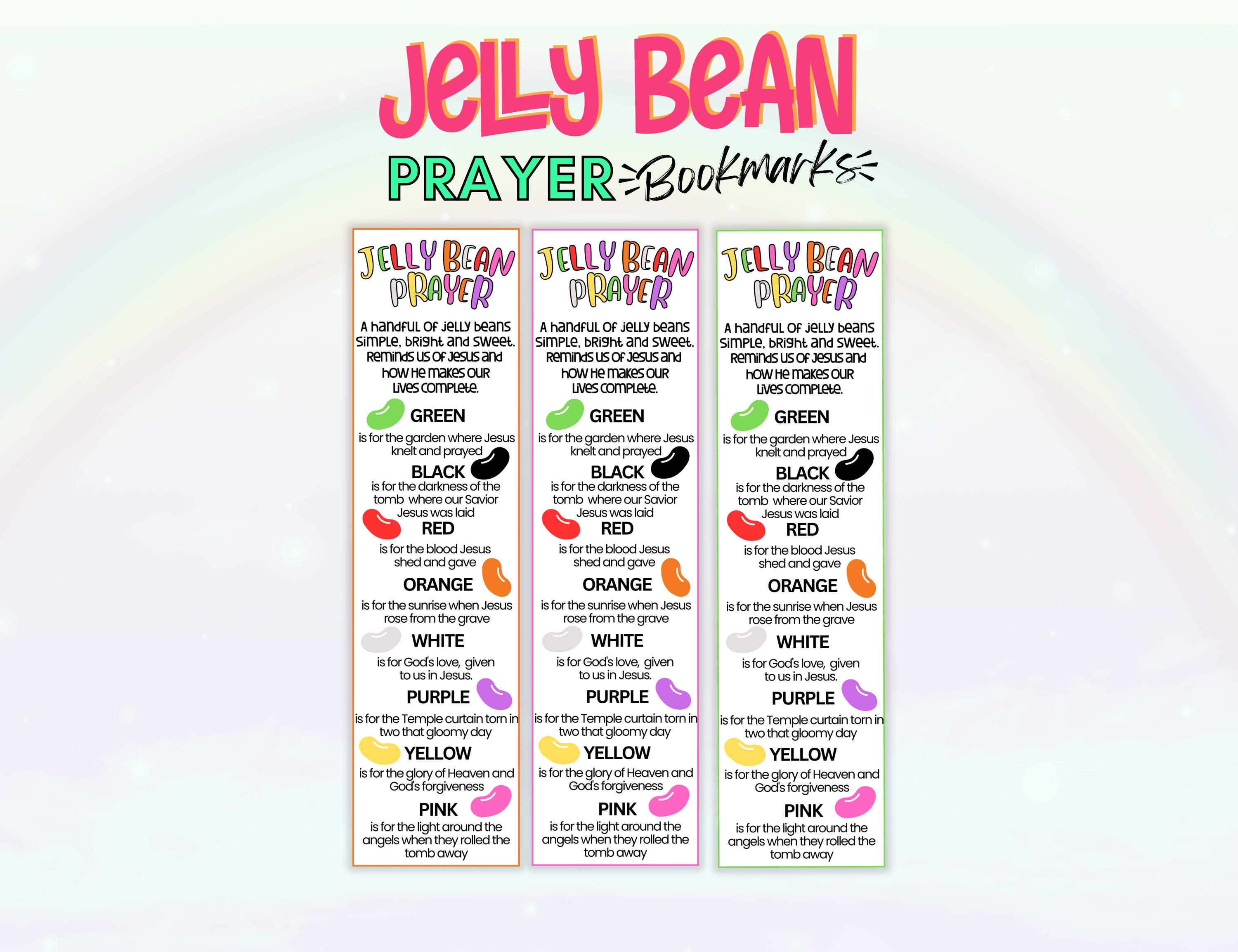 Jelly Bean Prayer, Jelly Bean Poem Printables, Easter Bookmarks for ...
