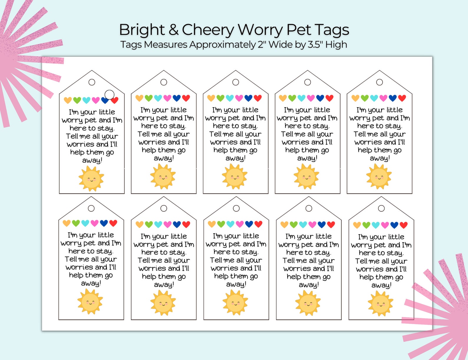 Worry Buddies Pet Tags & Worry Pet Cards for Crochet Pets, Loom Pets ...