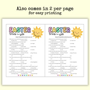 Easter Trivia Game for Kids Printable Easter Story Game Sunday School ...