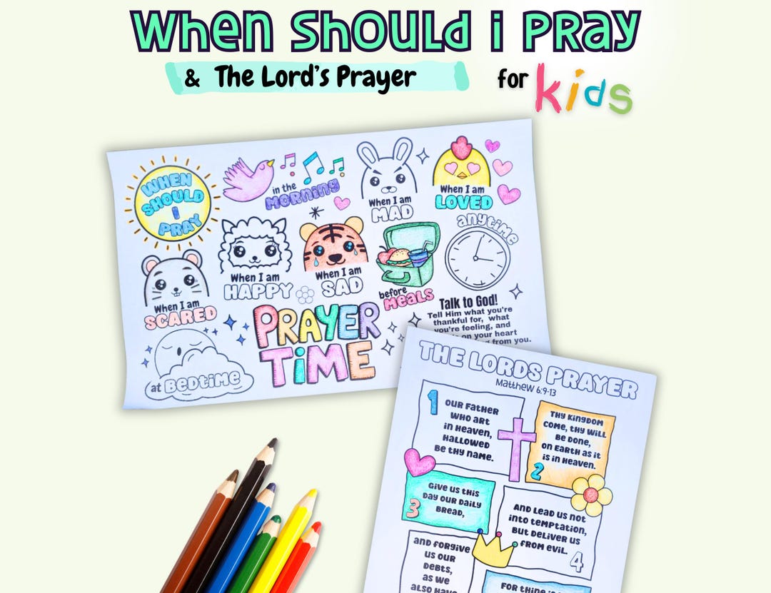 How to Pray Coloring Activity & the Lord'd Prayer Coloring Sheet for ...