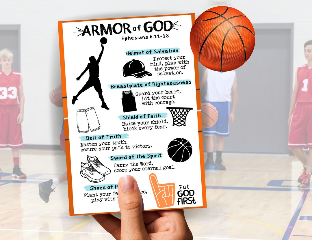 Armor of God Sports Card for Basketball, Christian Sports Prayer for ...