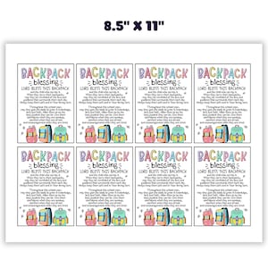 Backpack Blessing Kit, Back to School Blessing, Backpack Prayer, First ...