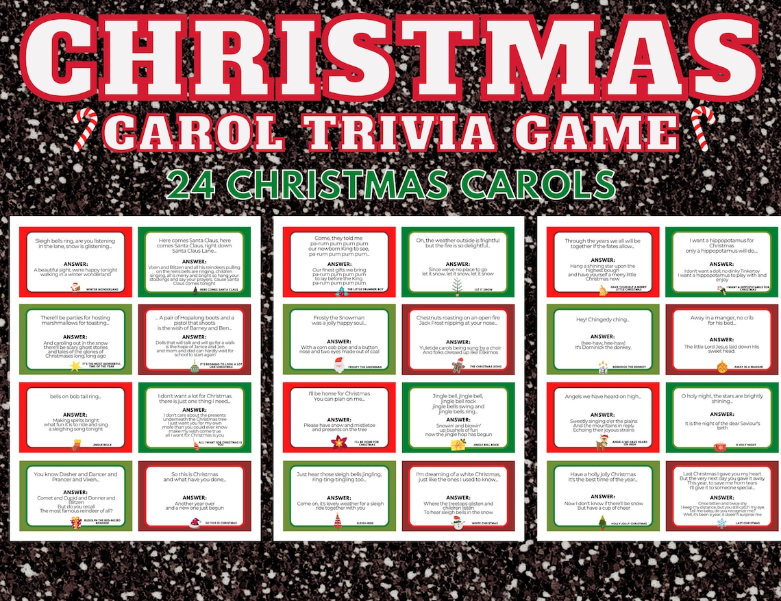 Christmas Carol Finish the Lyric Christmas Game Printable - Etsy