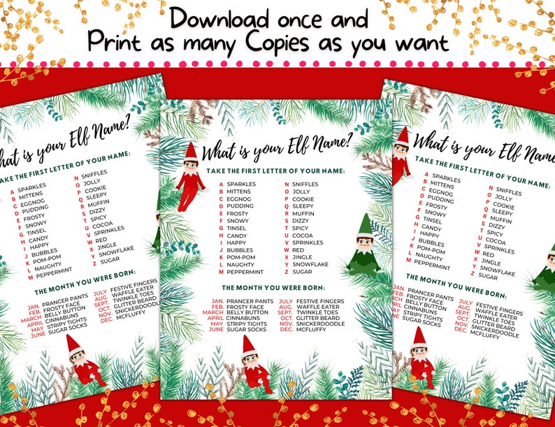 Elf Name Game Christmas What's Your Elf Name With Name - Etsy