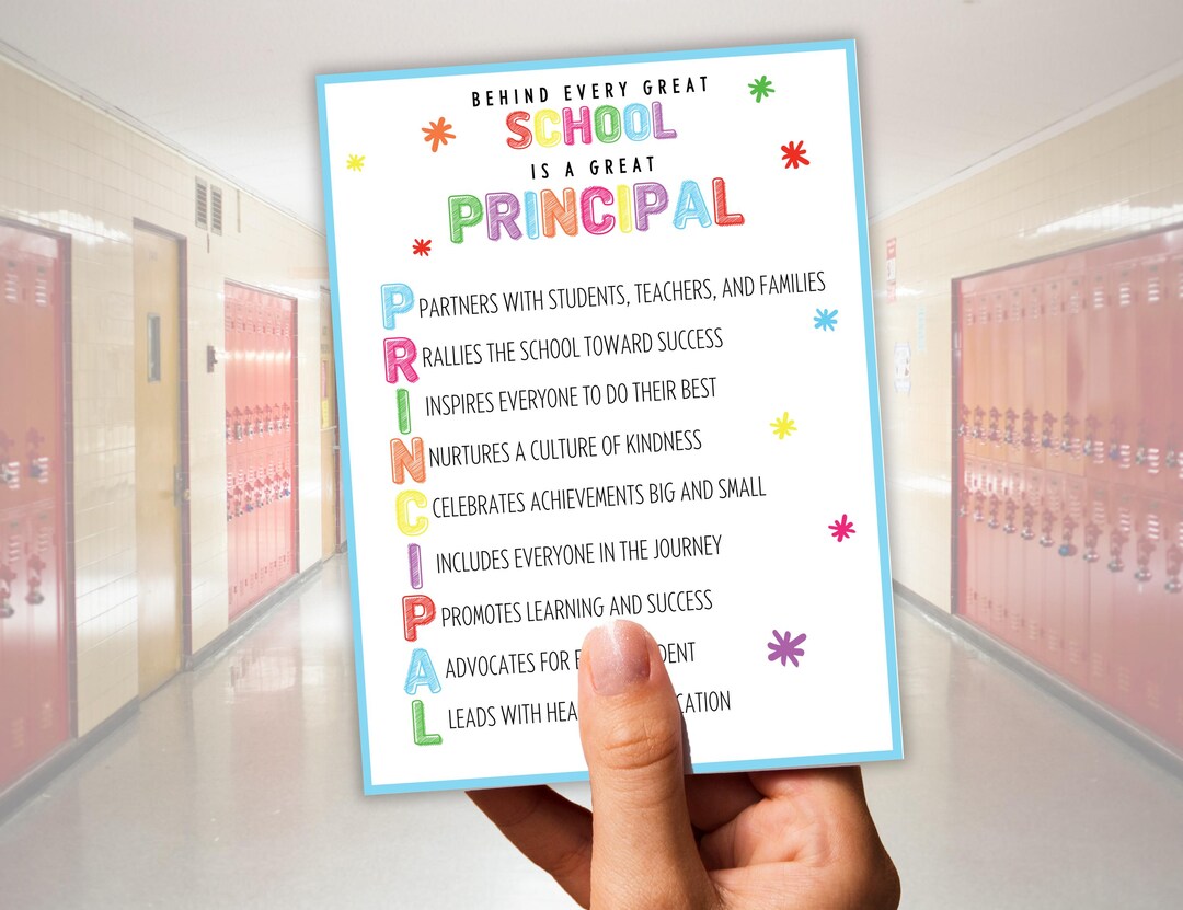 Principal Appreciation Card, Principal Thank You Tags, Principal ...