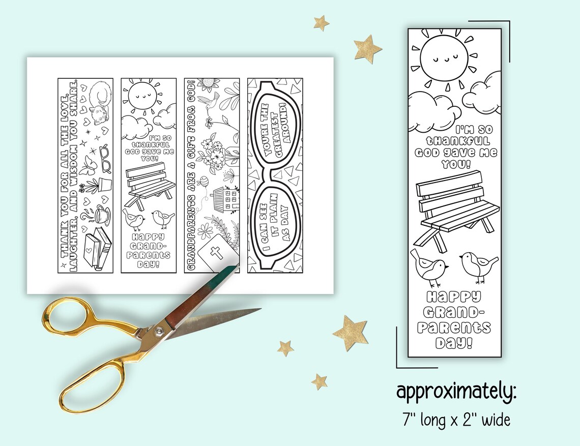 Grandparents Day Bookmarks, Printable Grandparents Day Classroom ...