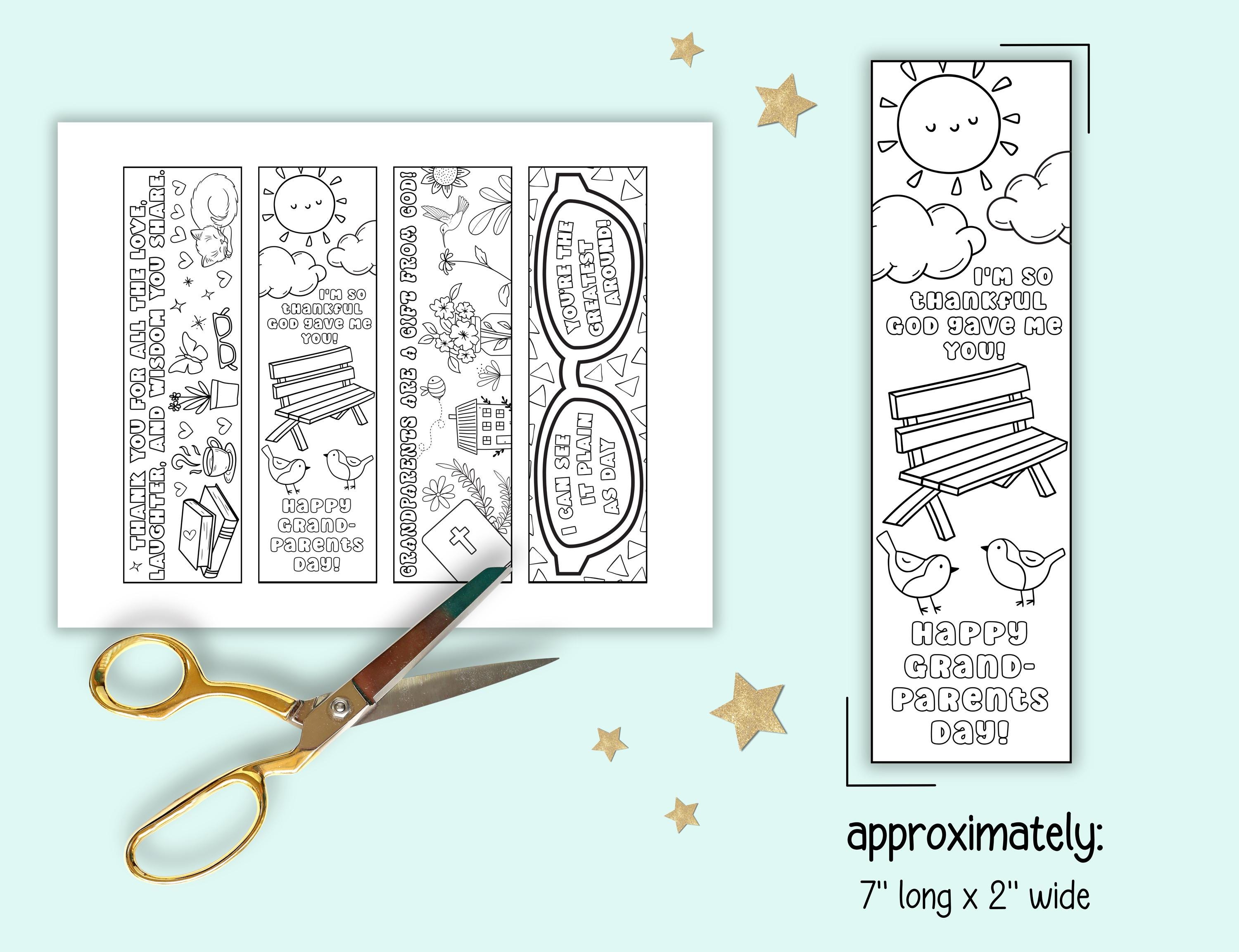 Grandparents Day Bookmarks, Printable Grandparents Day Classroom ...