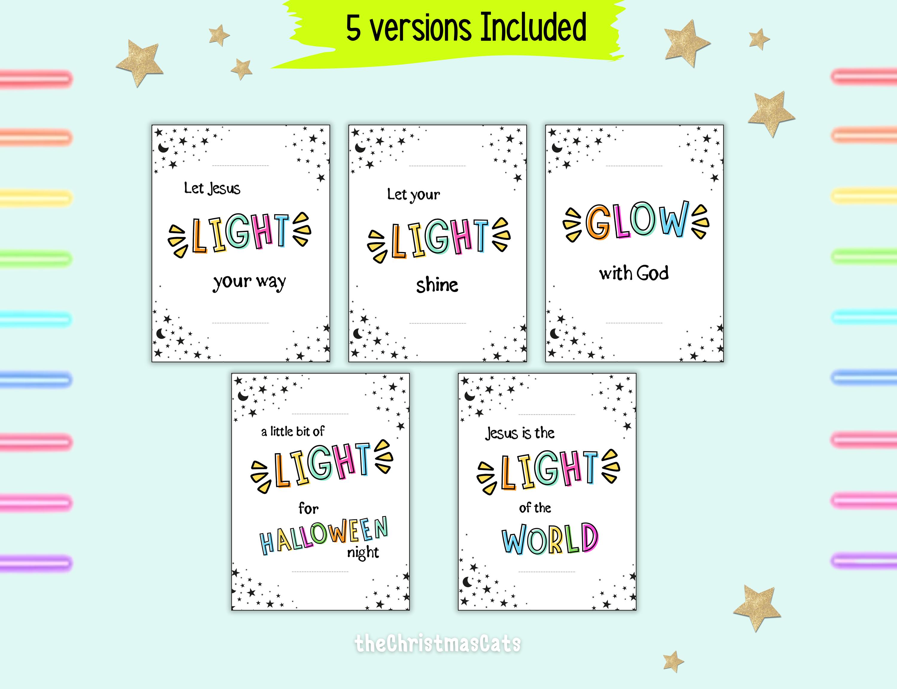 Glow Stick Tags, Let Your Light Shine, Glow Stick Gift Tag Holders for ...