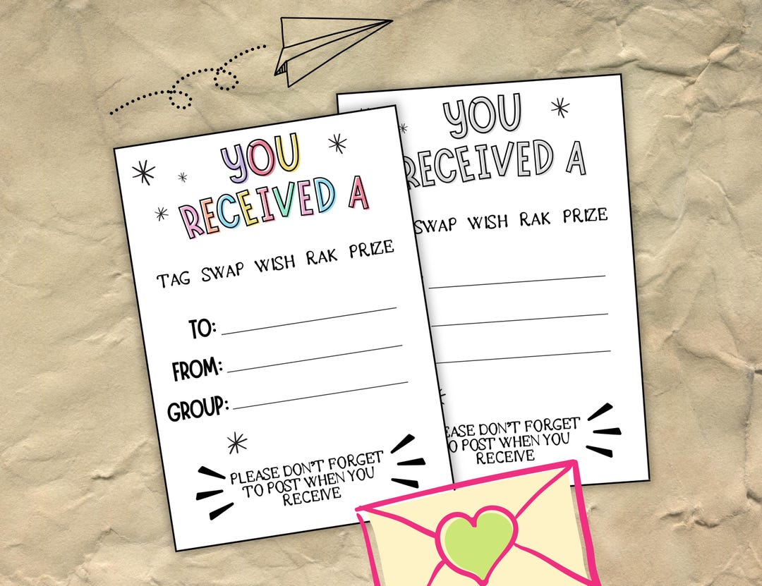 Happy Mail Swap Inserts, Tag Inserts, Craft Group Insets for Tag Swap ...