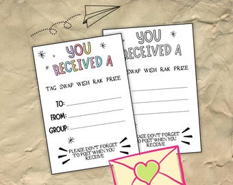 Happy Mail Swap Insert Tag/swap/wish/rak/prize Digital Download - Etsy