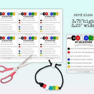 Colors of Salvation Bracelet Craft Cards & Tags, Printable Bible Lesson ...