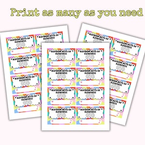 Random Acts of Kindness Cards, RAOK Tags for Crochet Animals, Bag Cards ...